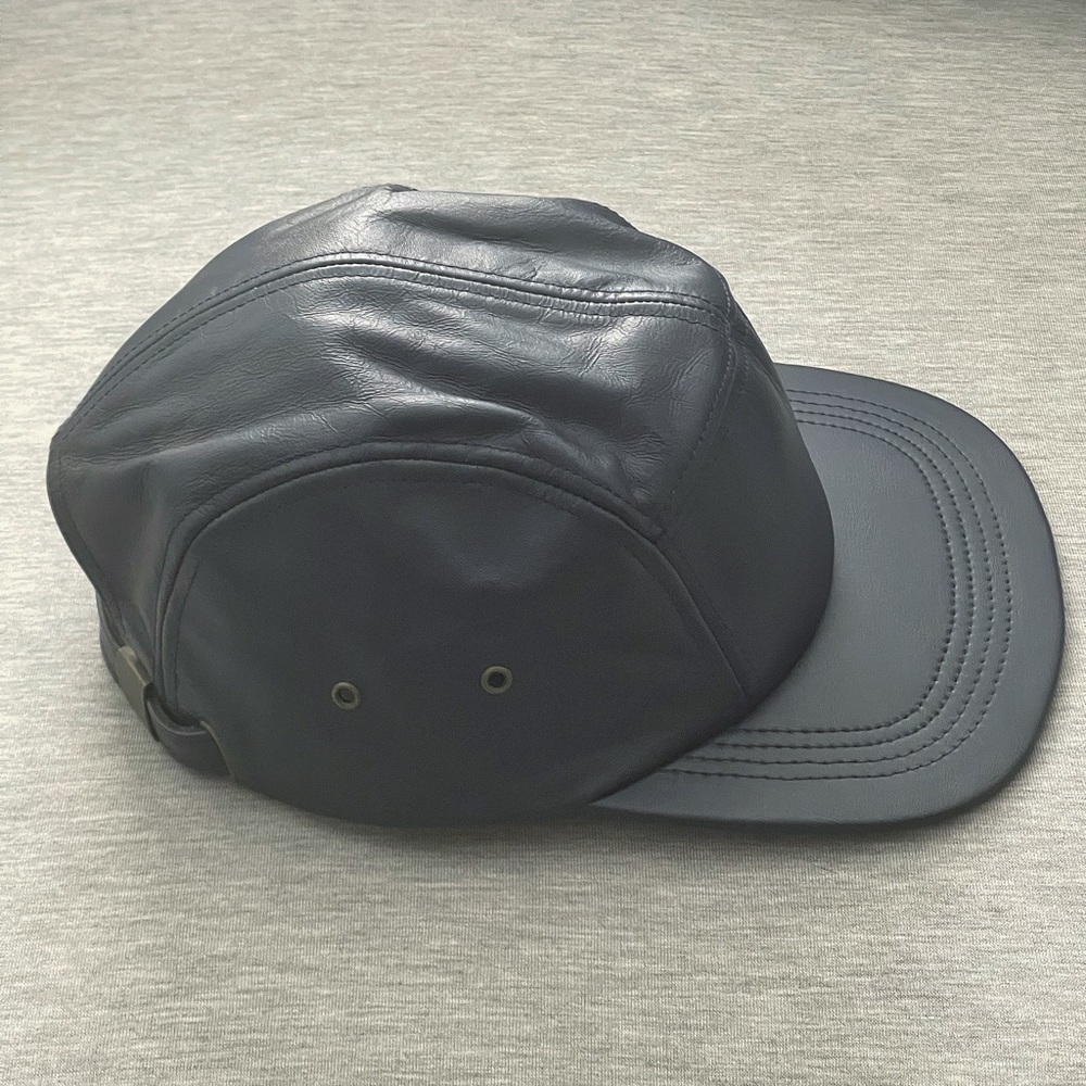 Olive & Pique Five Panel Genuine Leather Baseball Cap - Gem